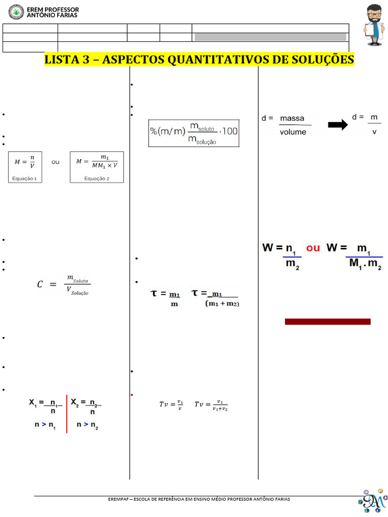Lista 3 - Aspetos Quantitativos | PDF