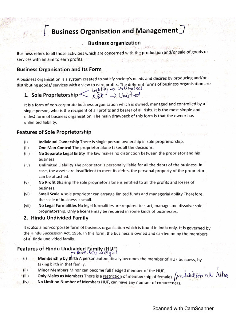 Full Notes Business Organization and Management PDF | PDF