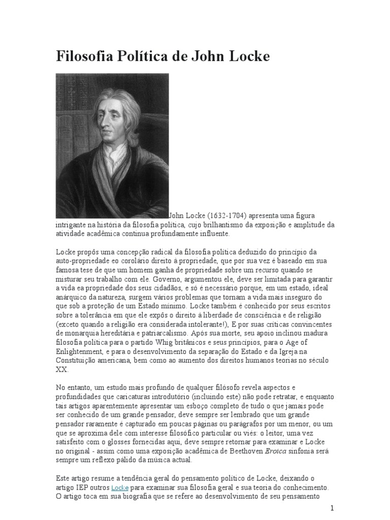 Filosofia Política de John Locke | PDF | John Locke | Oliver Cromwell