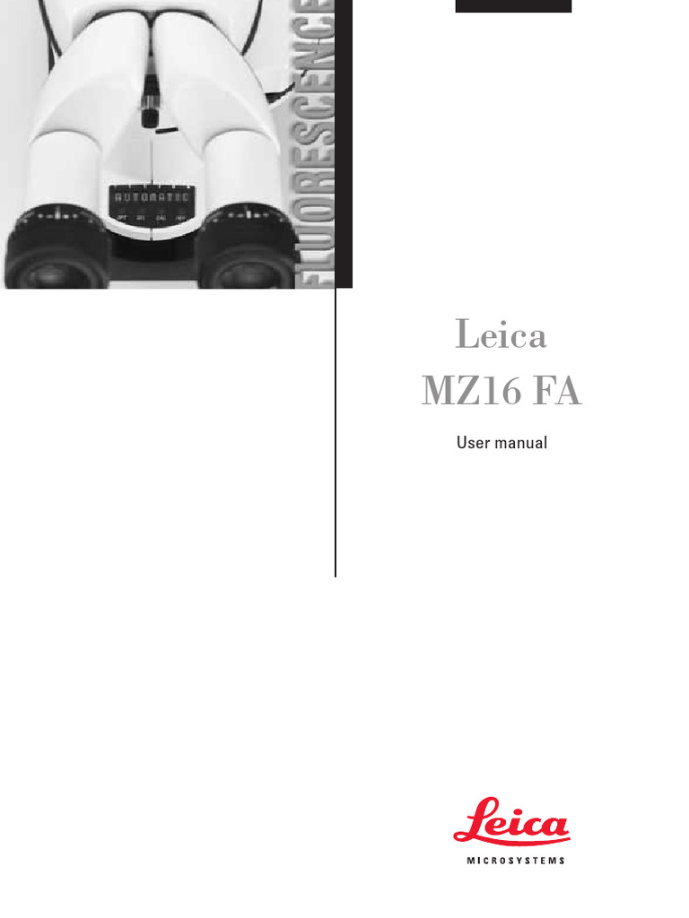 Leica MZ16 FA Manual | PDF | Optical Filter | Ultraviolet