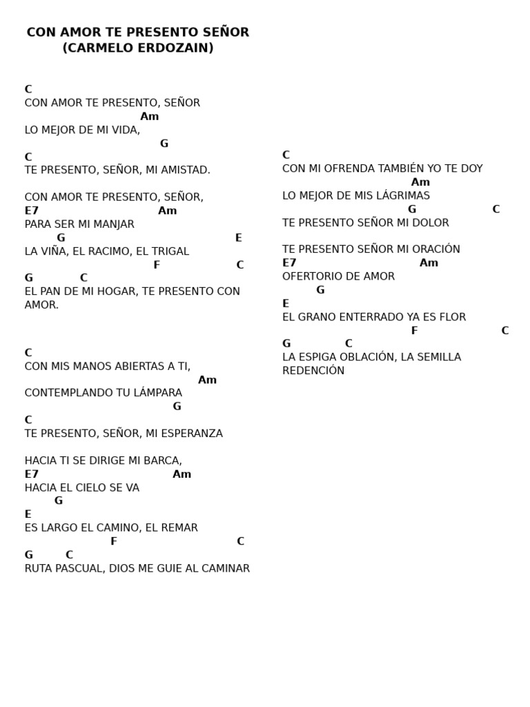 Con Amor Te Presento Señor | PDF