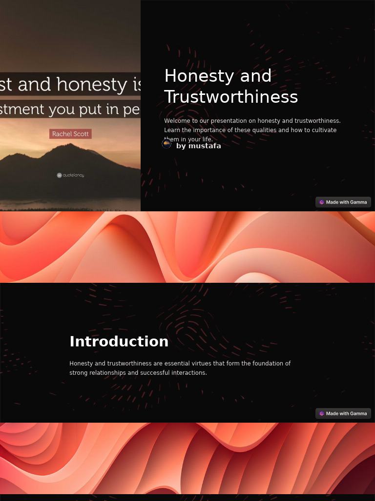 Honesty and Trustworthiness | PDF