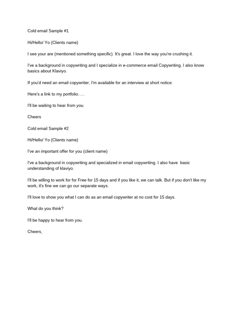 Cold DM Samples To Clients-1 | PDF