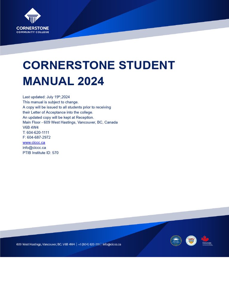 Cornerstone - Student Manual - July2024 - Docs | PDF