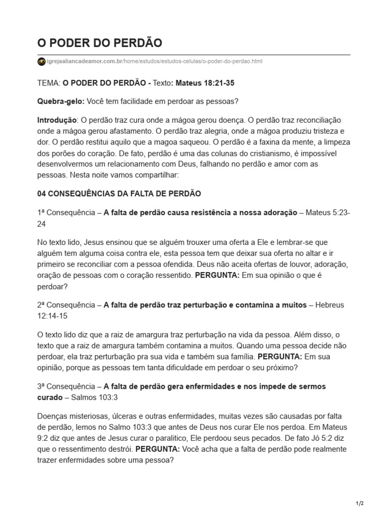 O Poder Do Perdão | PDF