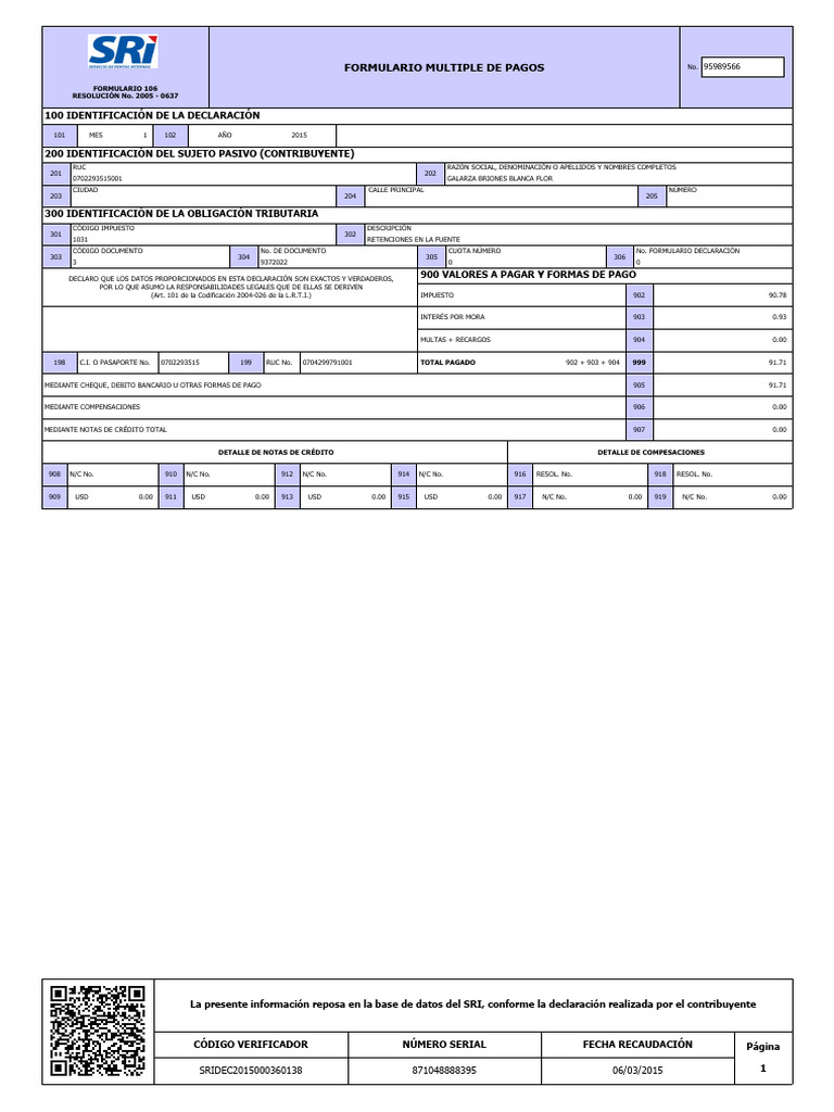 Formulario 106 | PDF