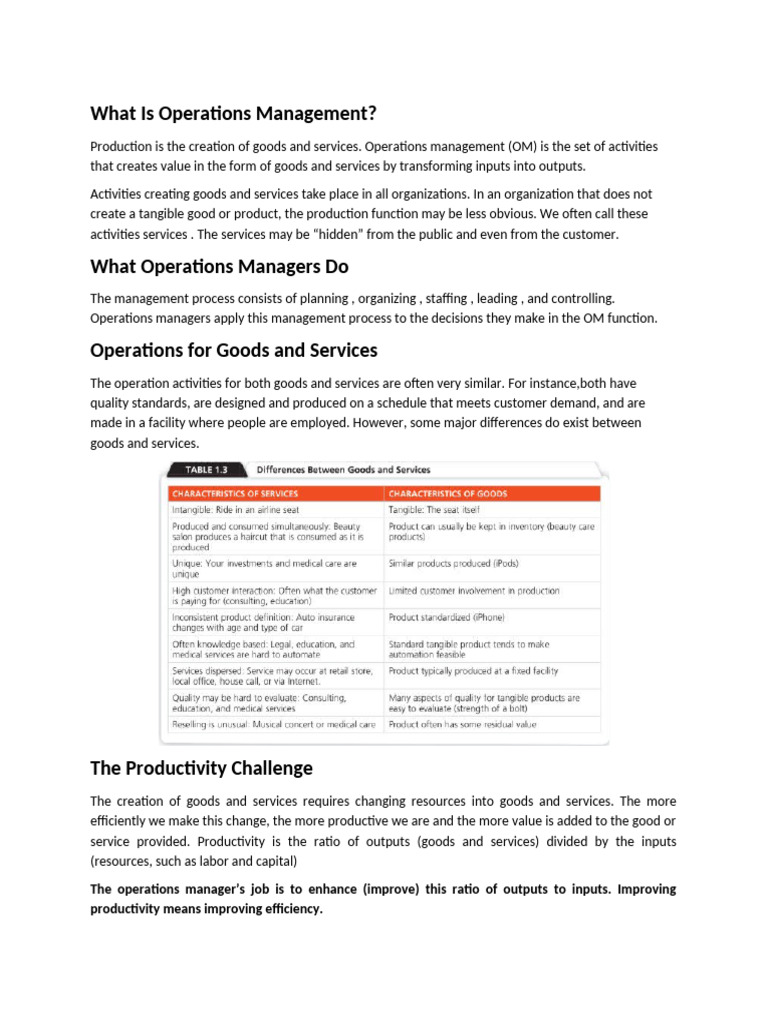 Operations Management | PDF