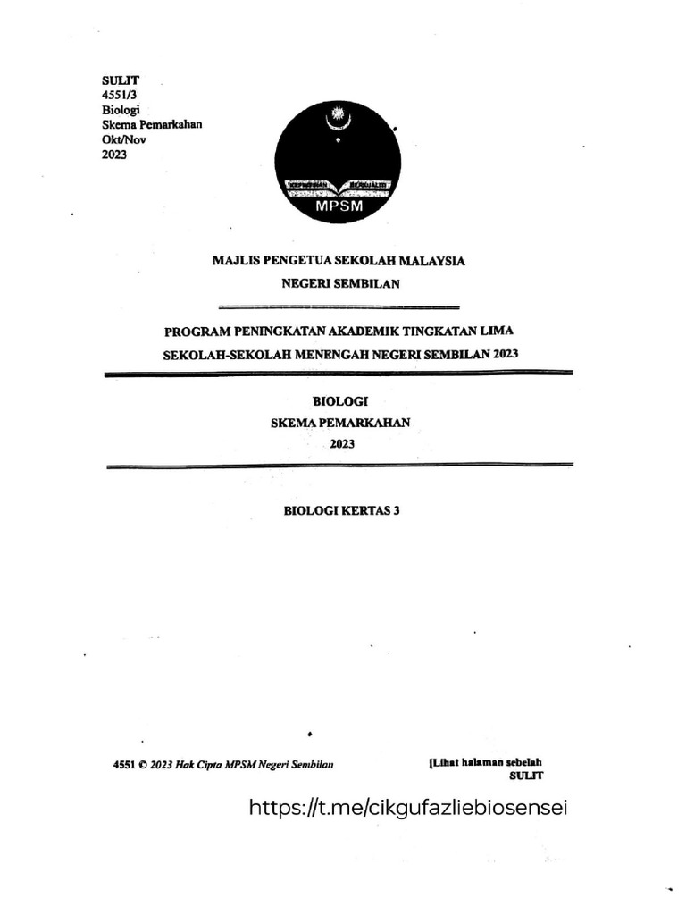 Skema Bio k3 Trial n9 2023 | PDF