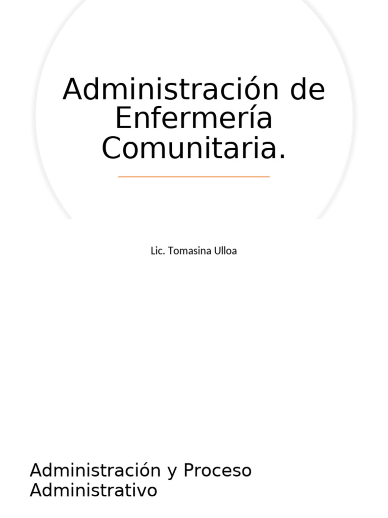 Administración de Enfermería Comunitaria | PDF