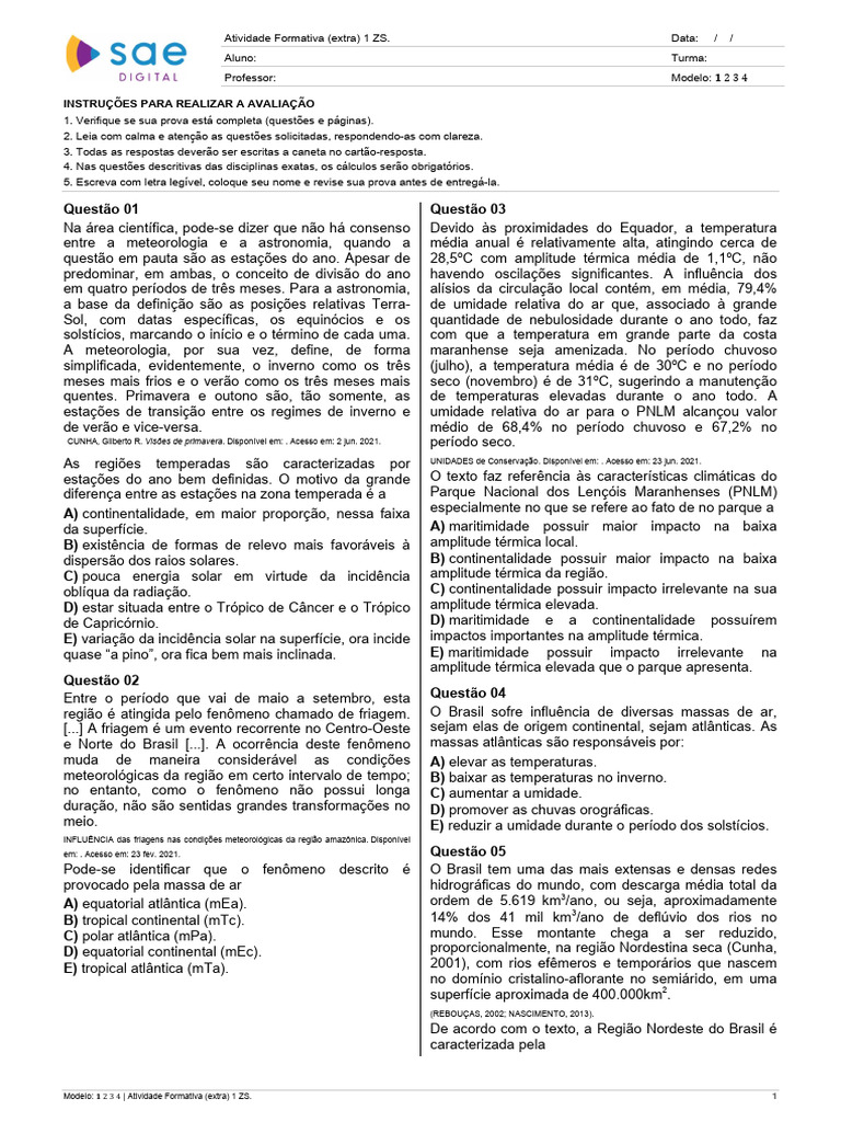 Atividade Formatica ZS | PDF