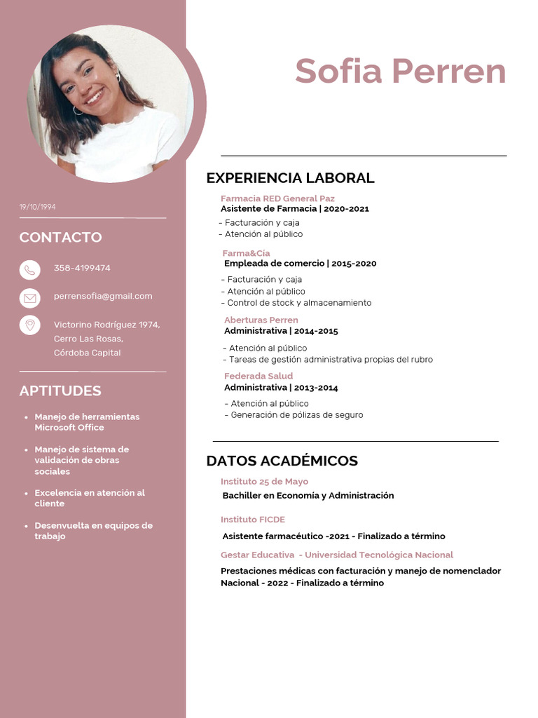 CV SOFIA PERREN Actualizado! | PDF