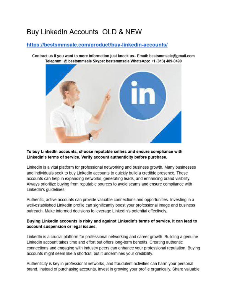 Buy LinkedIn Accounts | PDF | Linked In | Business