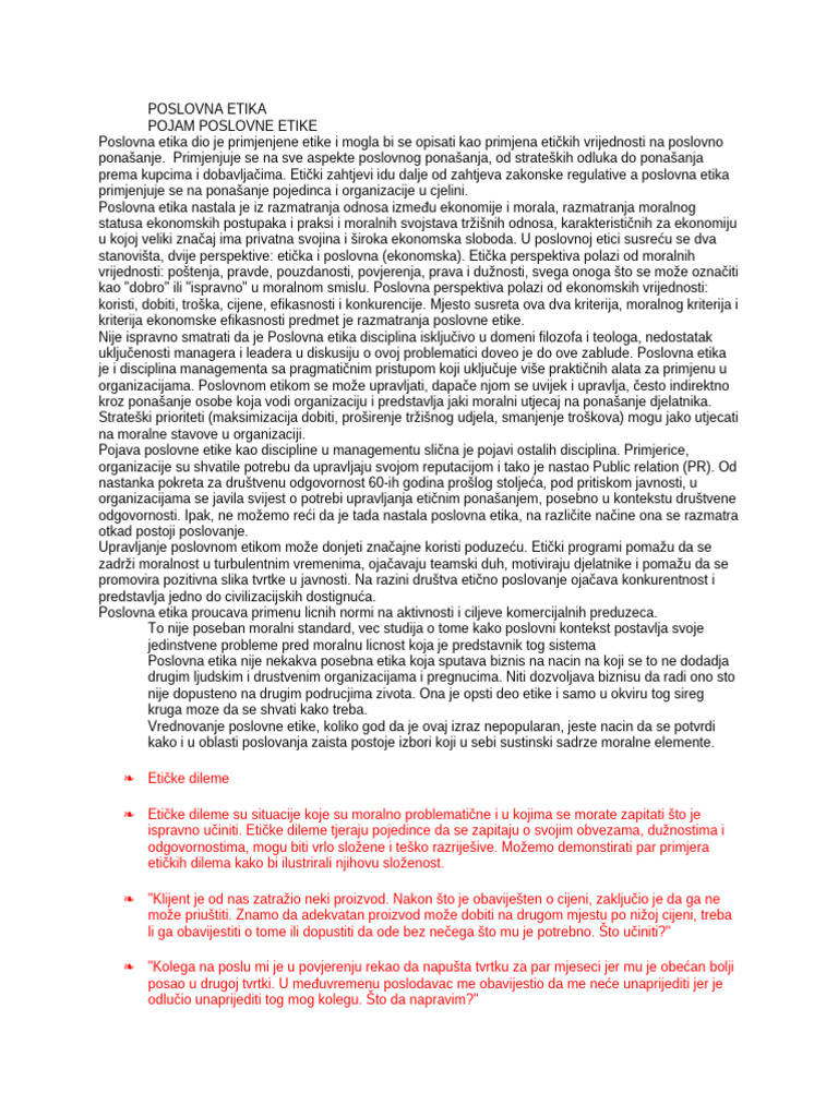 Poslovna Etika | PDF