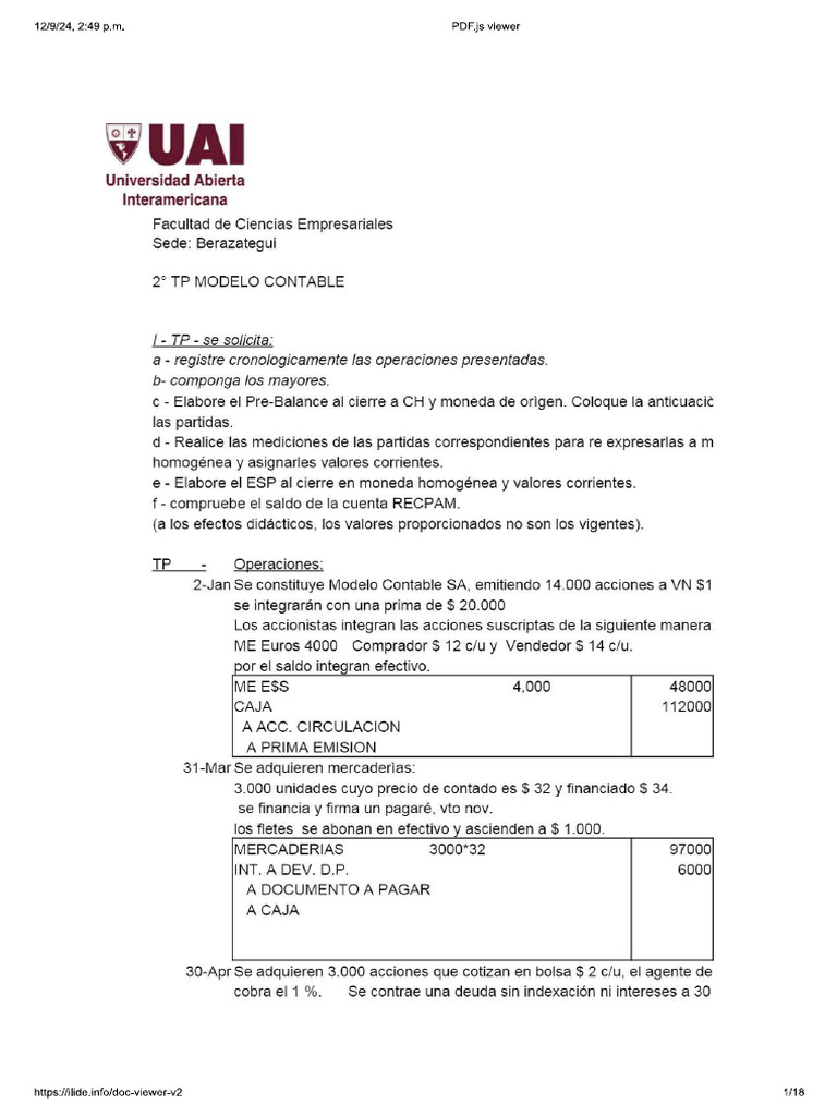 Modelos contables | PDF