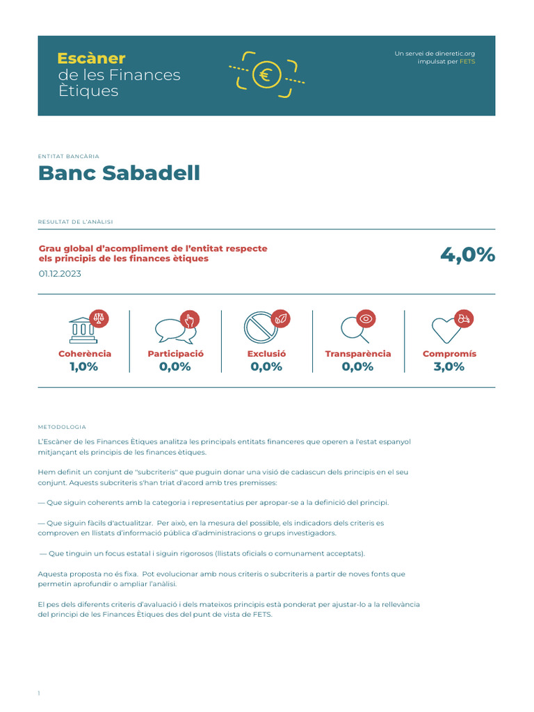 Sabadell - Anàlisis Ètic FETS | PDF