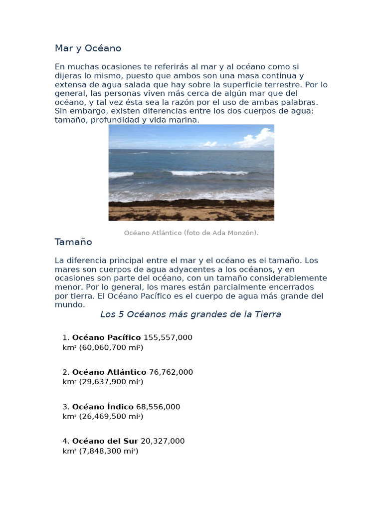 OCÉANOS EN EL MUNDO | PDF