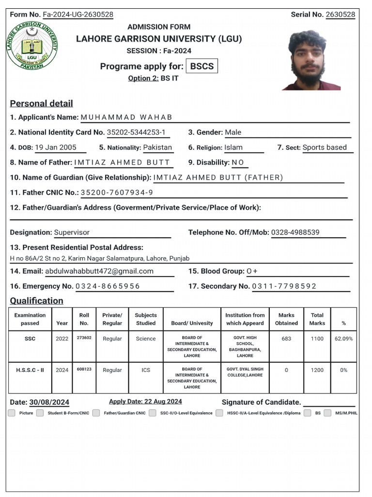 Admission For | PDF