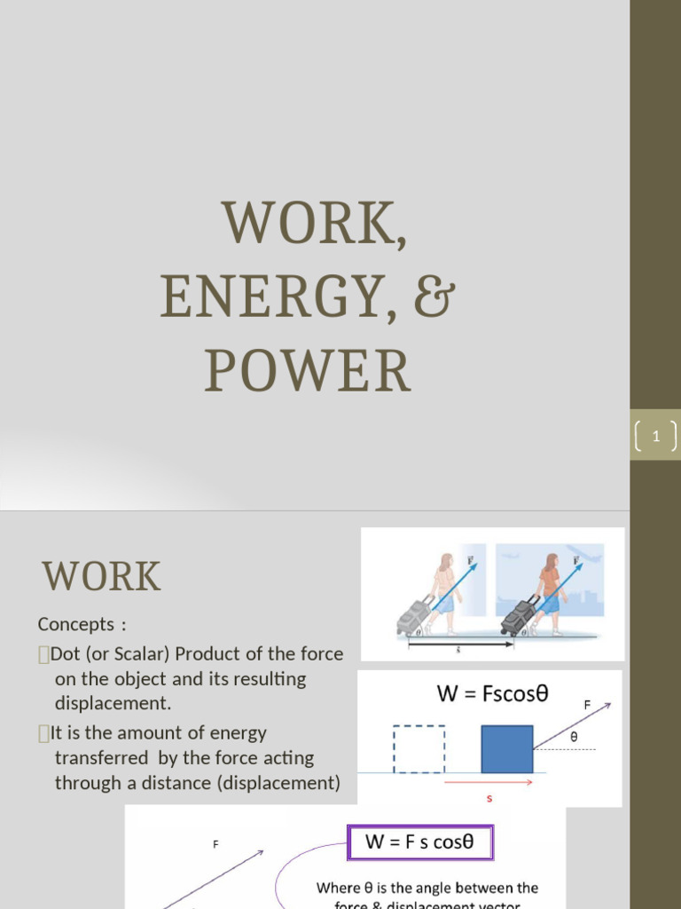 Work Types of Energy and Power | PDF | Force | Potential Energy