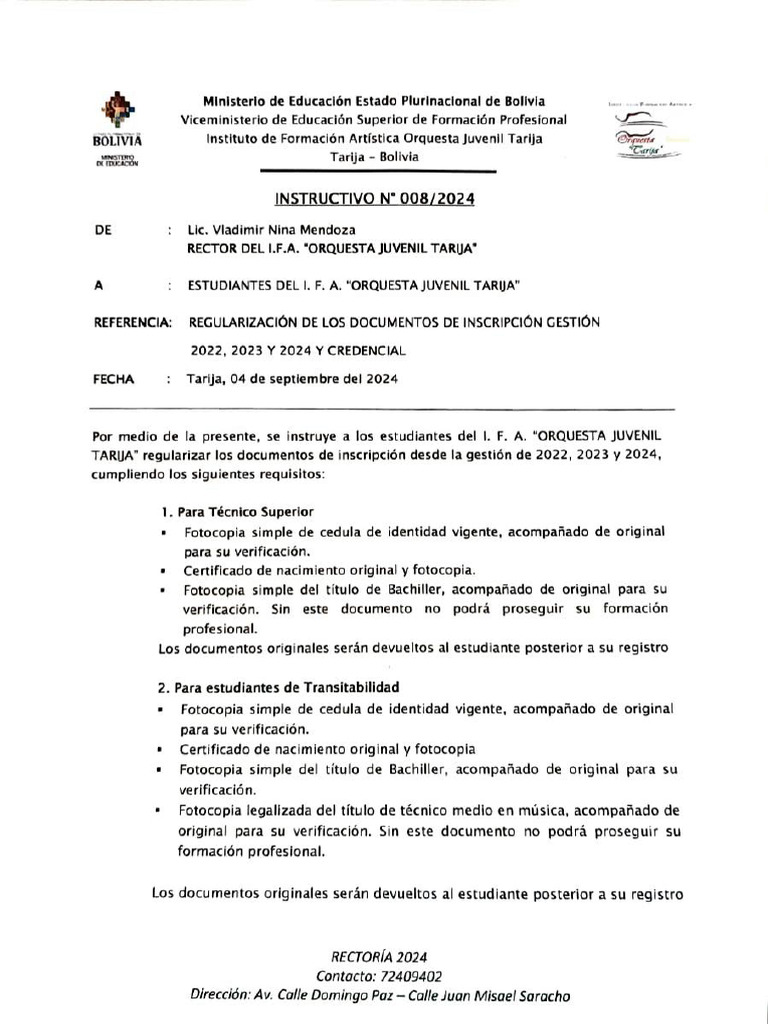 Instructivo N° 8 | PDF