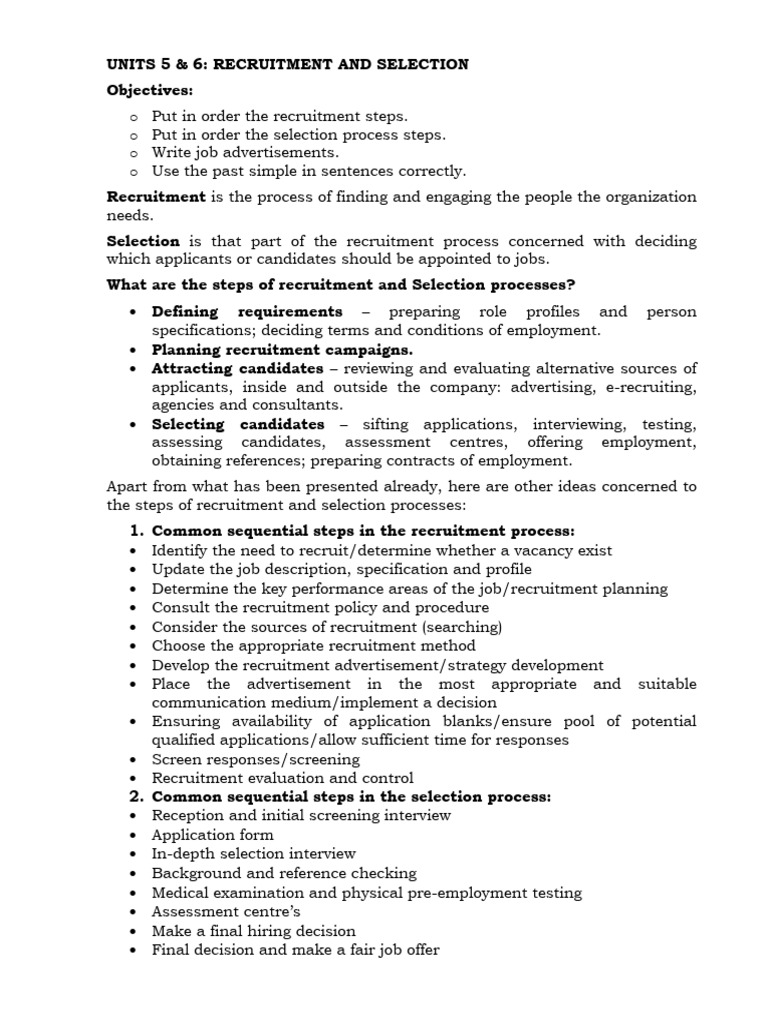 Tutorial 5-6-Recruitment and Selection | PDF | Recruitment | Career ...