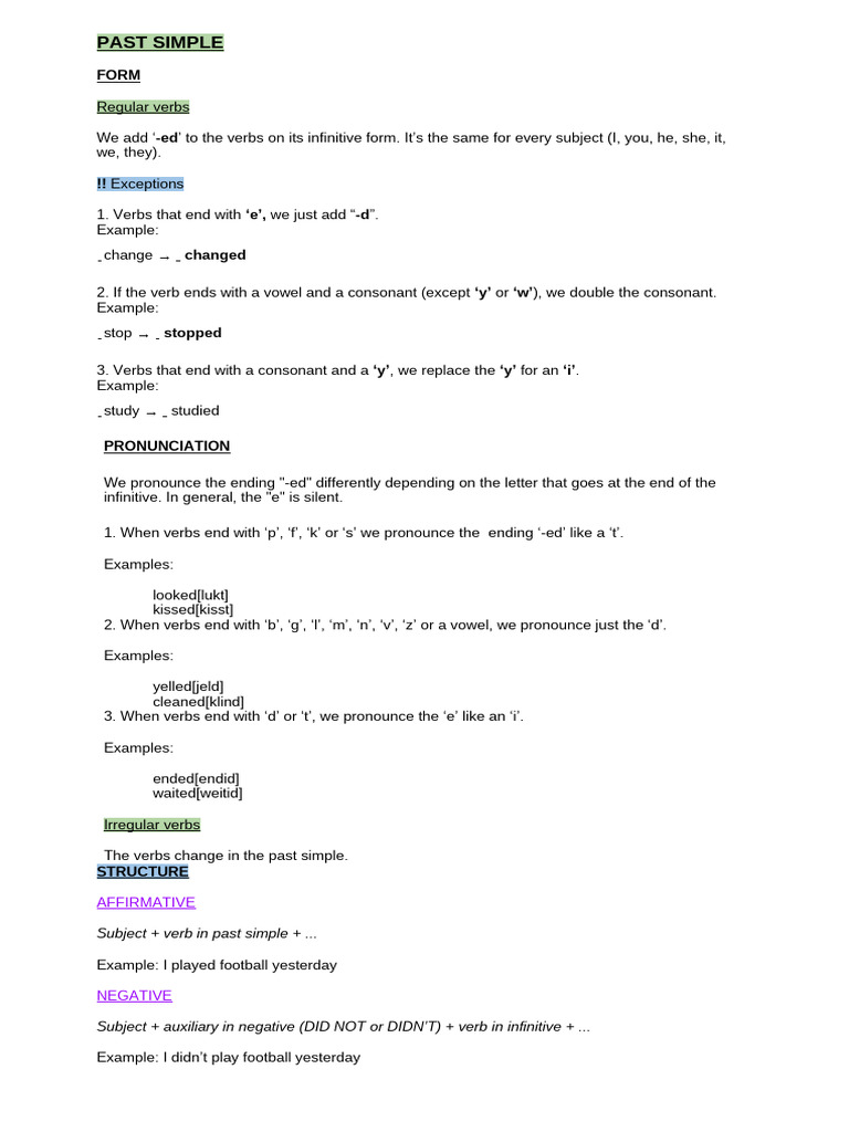 Past Simple y Cont | PDF