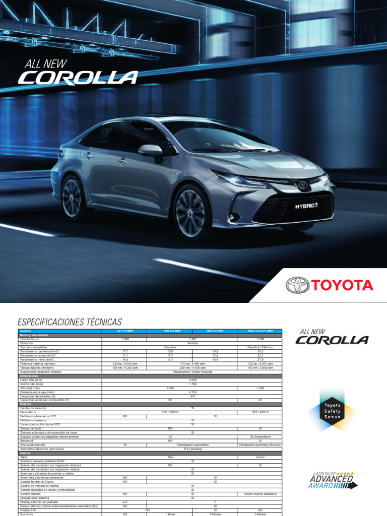 Ficha Tecnica Toyota Corolla | PDF