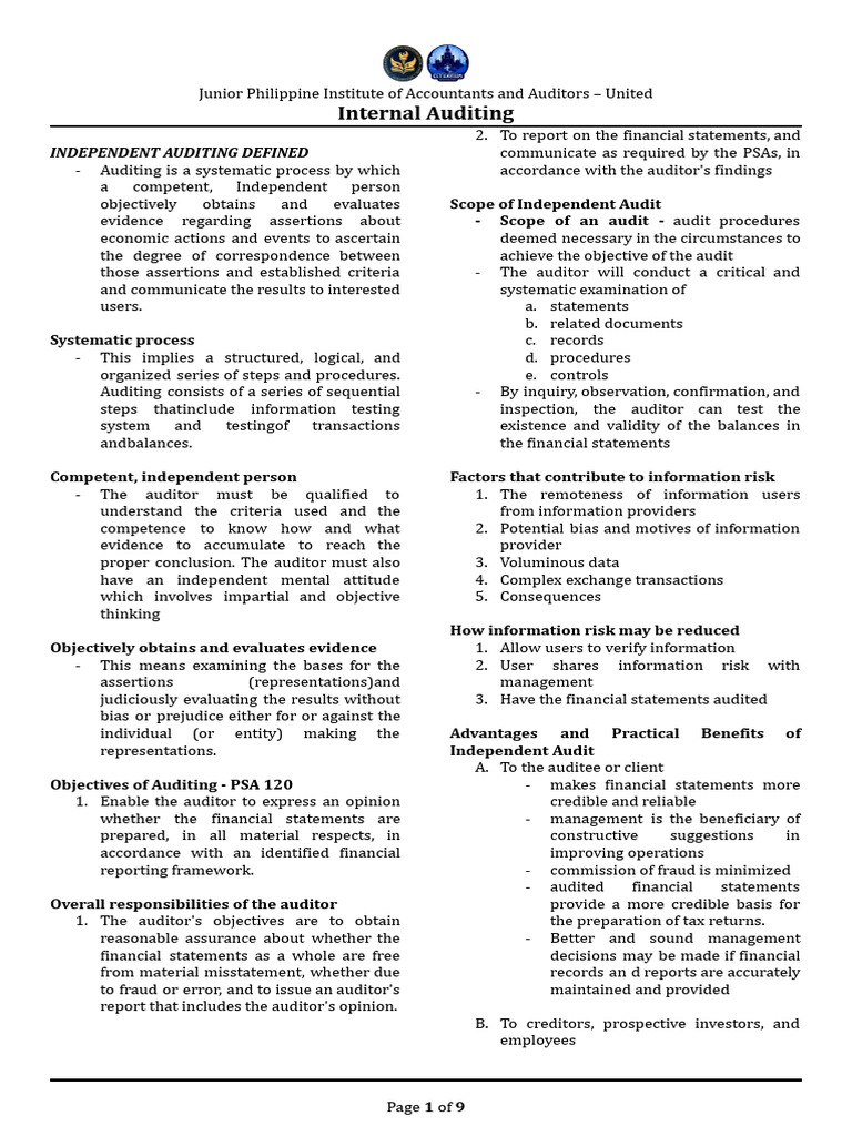 01 - Internal Auditing | PDF