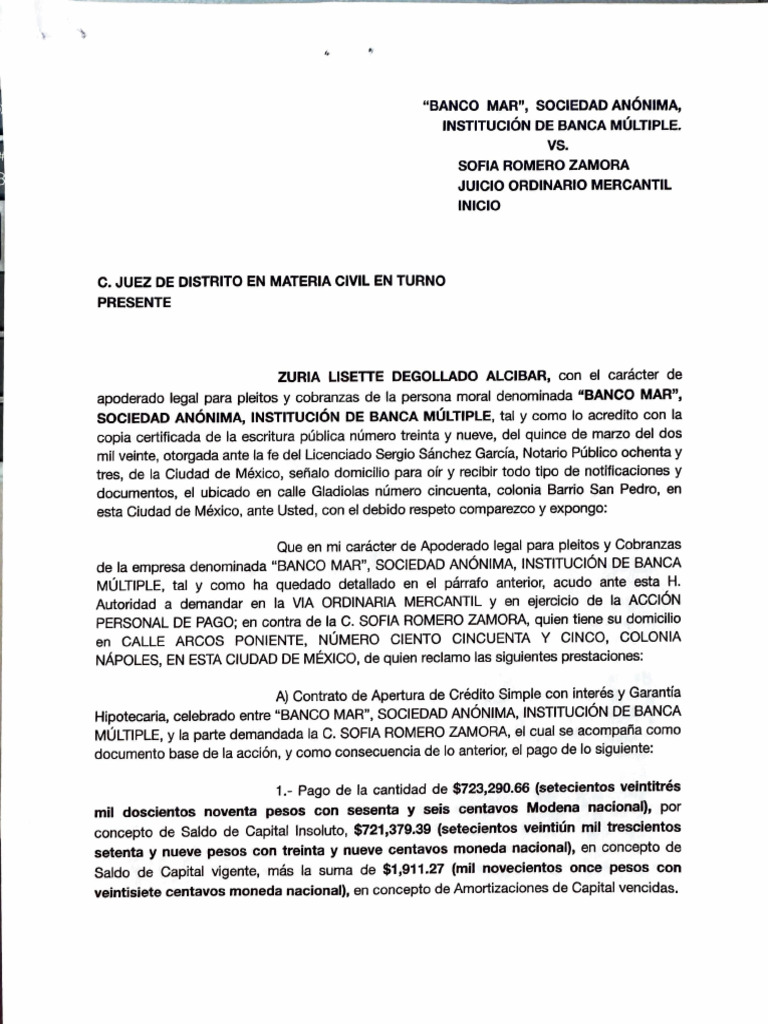 Demanda para Contestacion | PDF