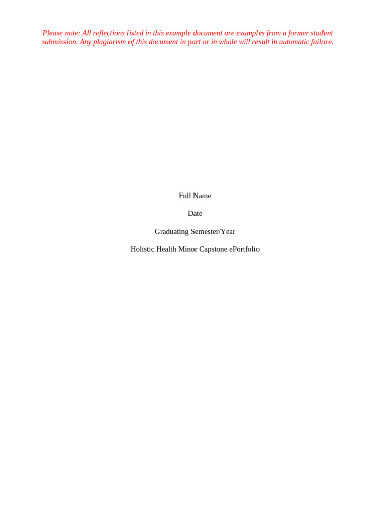 Example ePortfolio Submission | PDF