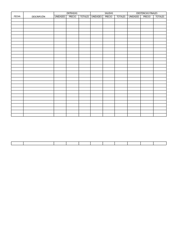 Cuadro Almacã©n 2 | PDF