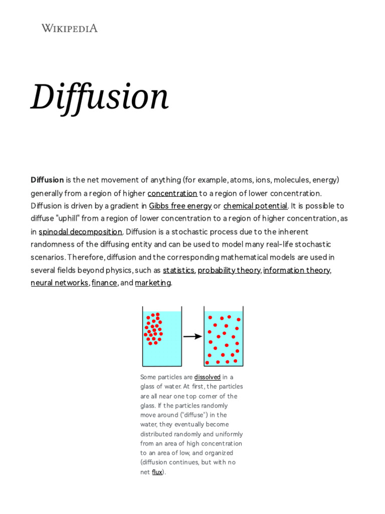Diffusion - Wikipedia | PDF