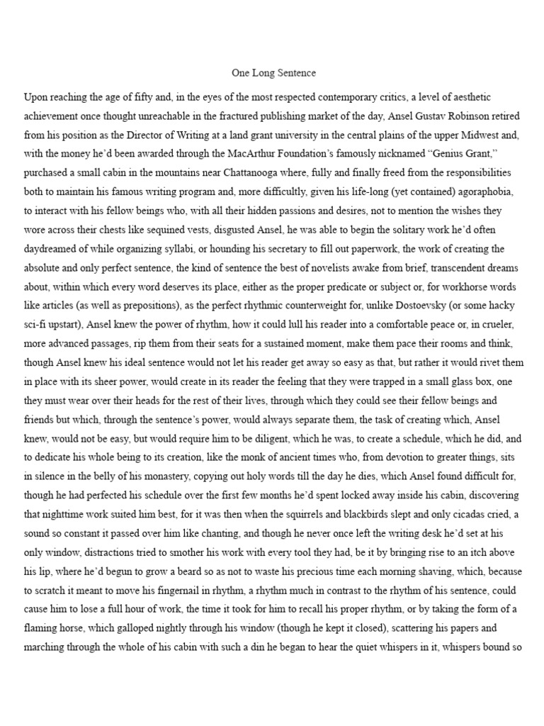 One Long Sentence | PDF
