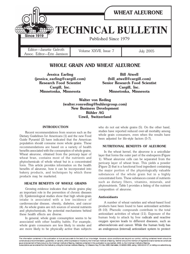 Whole Grain and Wheat Aleurone | PDF