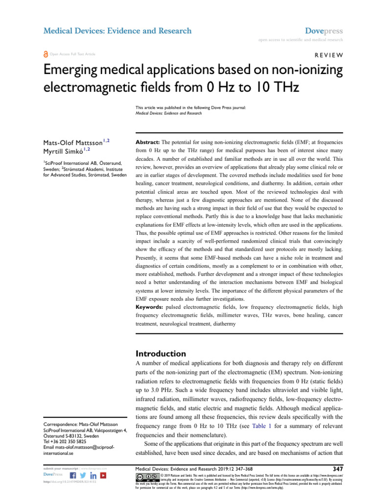 Mder 214152 Emerging Medical Applications Based On Non Ionizing ...