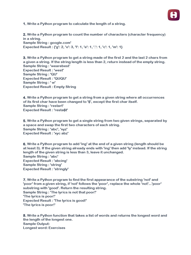 Homework Strings | PDF