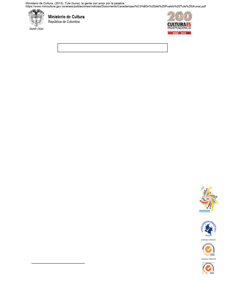 MinCULTURA - Caracp Tule (Kuna) (2013) | PDF