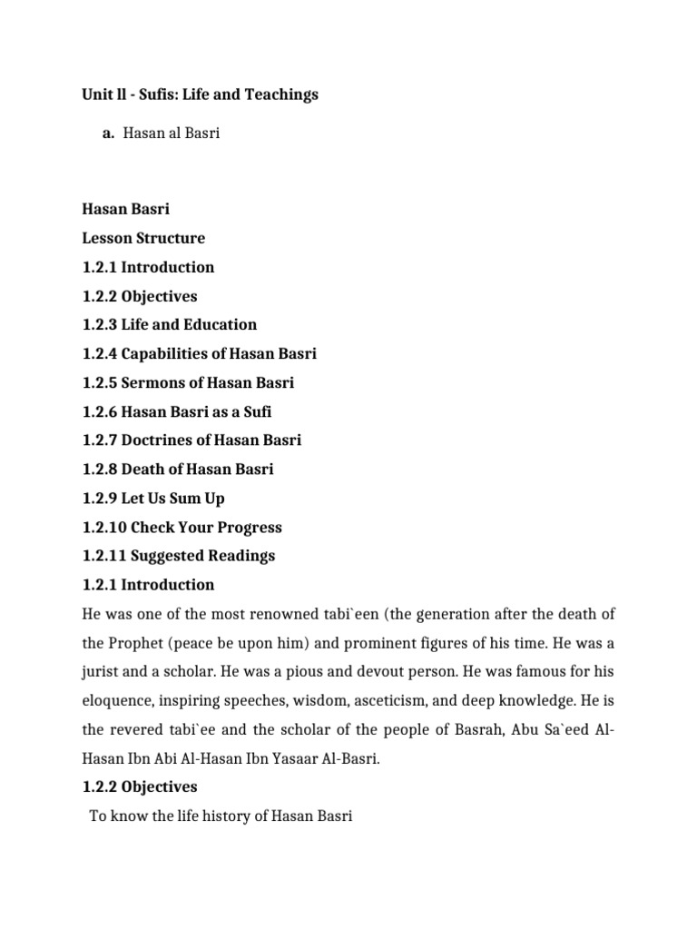 Unit - II - A. Hasan Al Basri | PDF