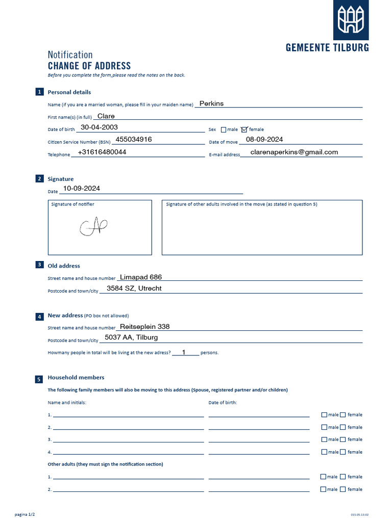 Aangifte Adreswijziging ENG | PDF