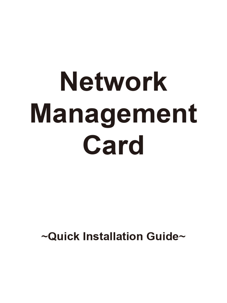 ABB Network Card Quick Installation Guide | PDF