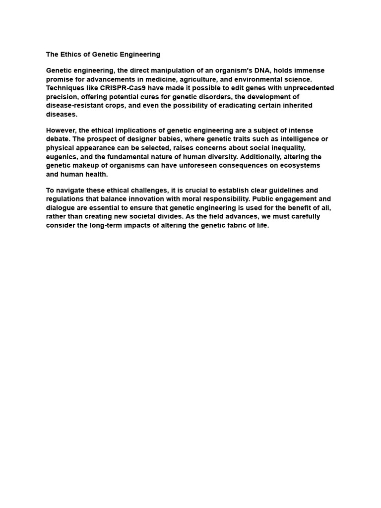 Ethical Genetic Engineering | PDF