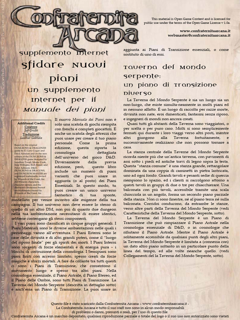 Sfidare Nuovi Piani | PDF