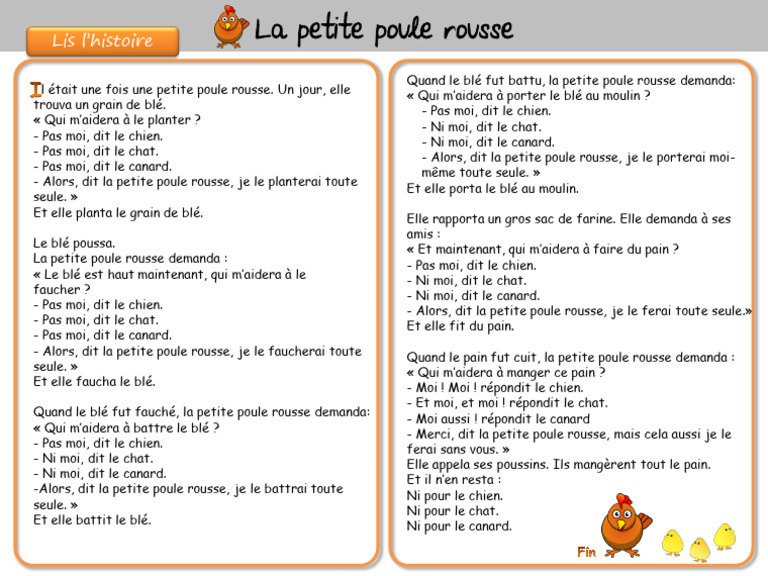 La petite poule rousse | PDF