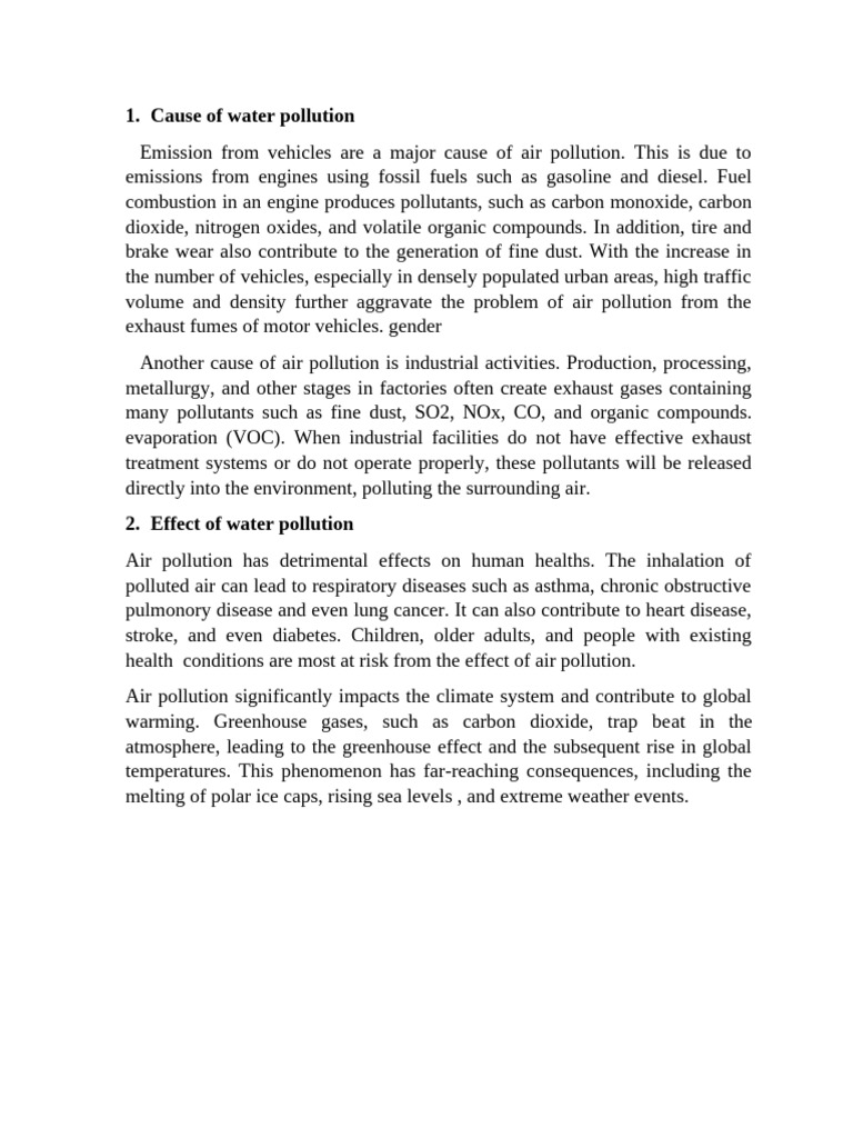 Cause of Water Pollution | PDF