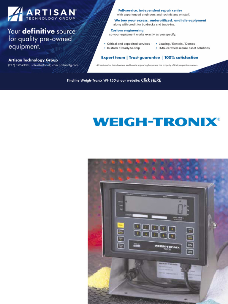 Weigh-Tronix WI-150 Overview | PDF | Battery Charger | Power Supply