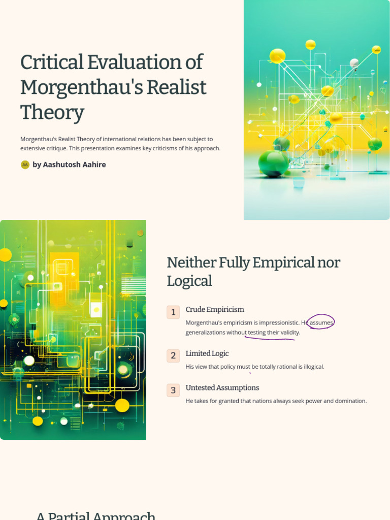 Critical Evaluation of Morgenthaus Realist Theory | PDF