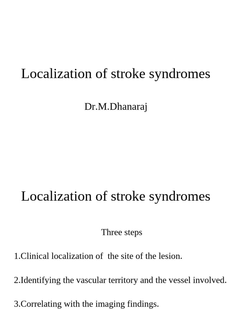 Localization of Stroke Syndromes | PDF