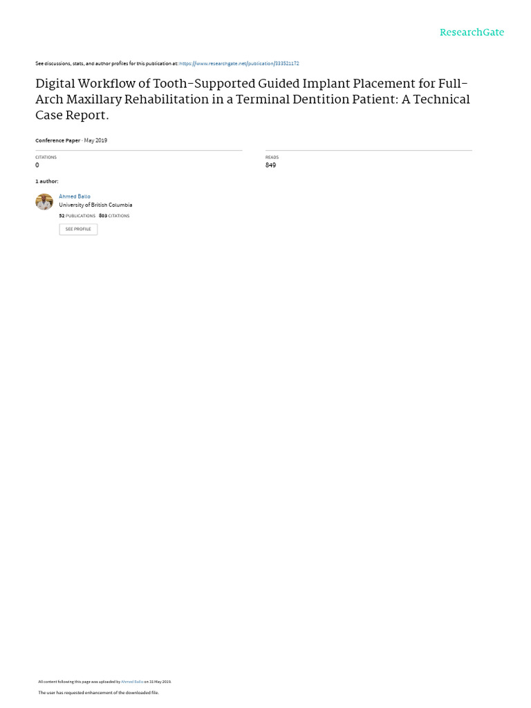 Digital Workflow in Implant Treatmente Planning For Terminal Dentition ...