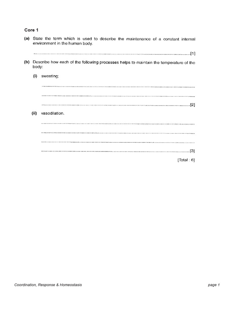 5-Coordination,Response & Homeostasis | PDF