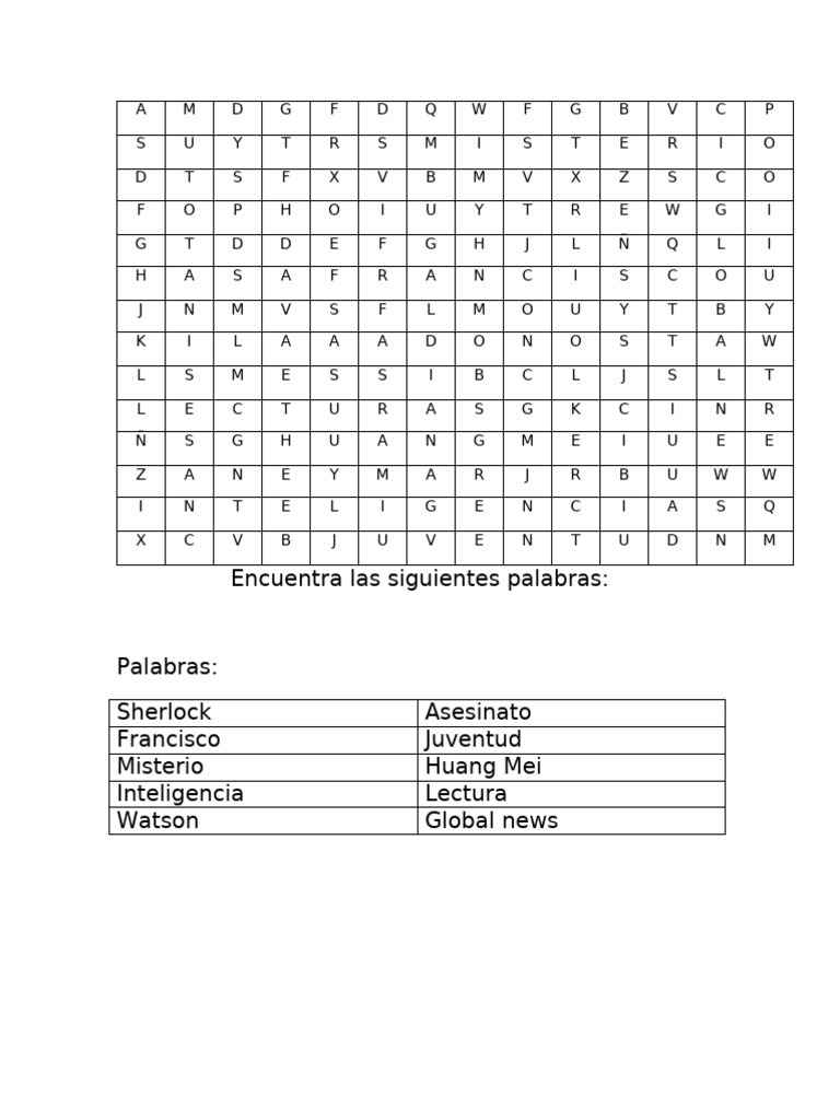 SOPA DE LETRAS Siuuuuu | PDF