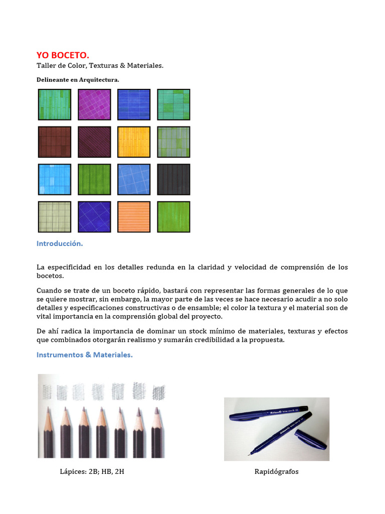 Yo BOCETO Color, Texturas & Materiales | PDF
